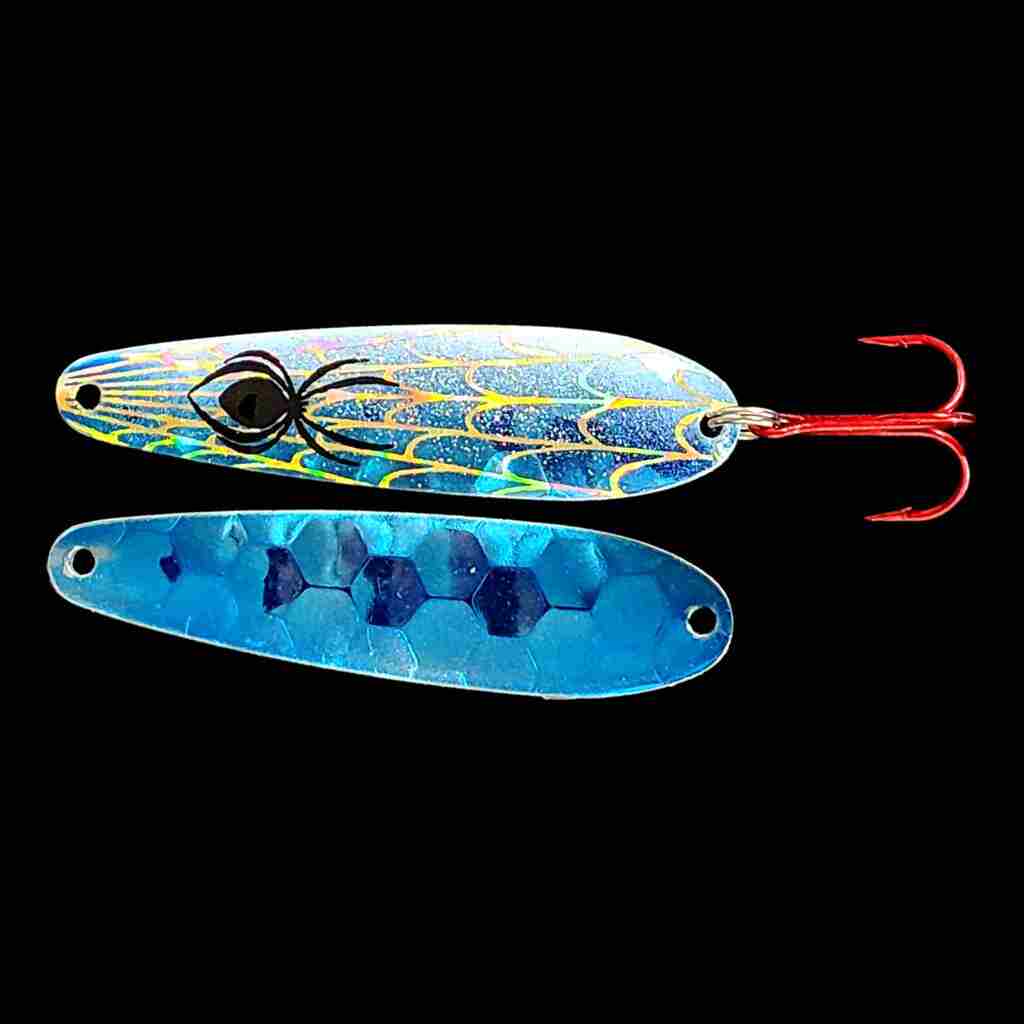 Metallic Blue Demon Flutter Spoon – Bago Lures